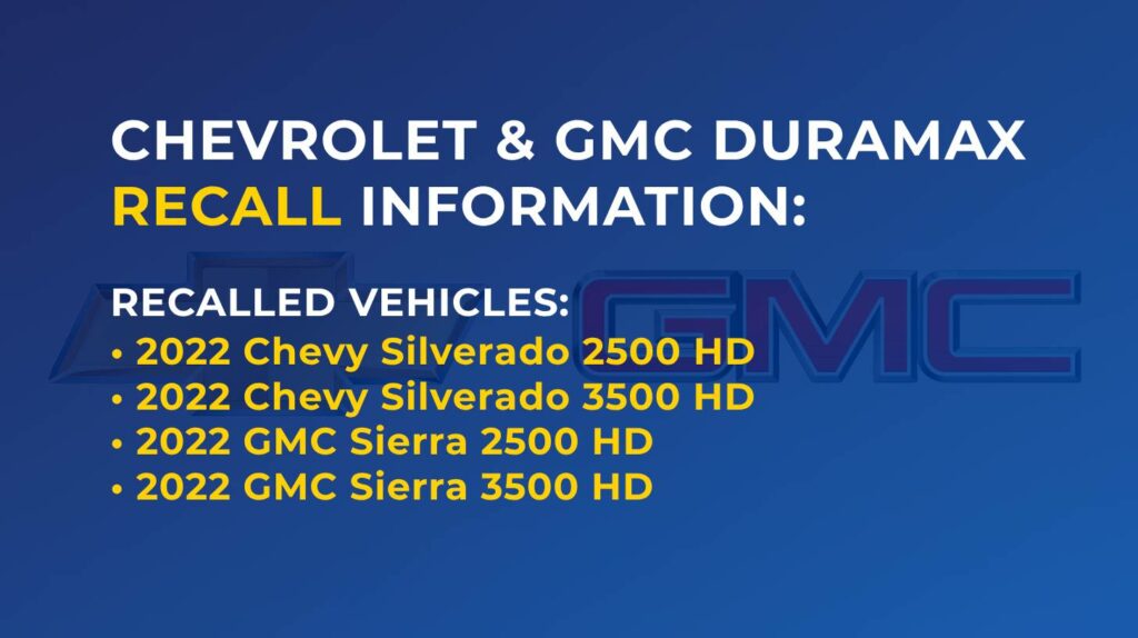 Chevrolet & GMC Duramax Recall [2025 Update] | Lemon Law Firm