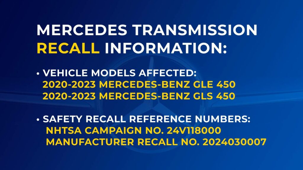 Mercedes-Benz Transmission Software Recall (2024) | Lemon Law Firm