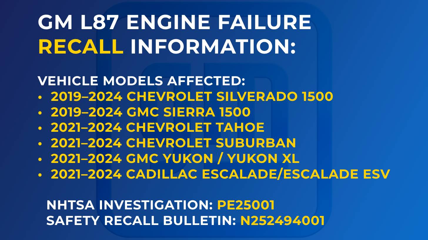 GM L87 Engine Problems: Safety Recall Alert (2025) | Lemon Law Firm